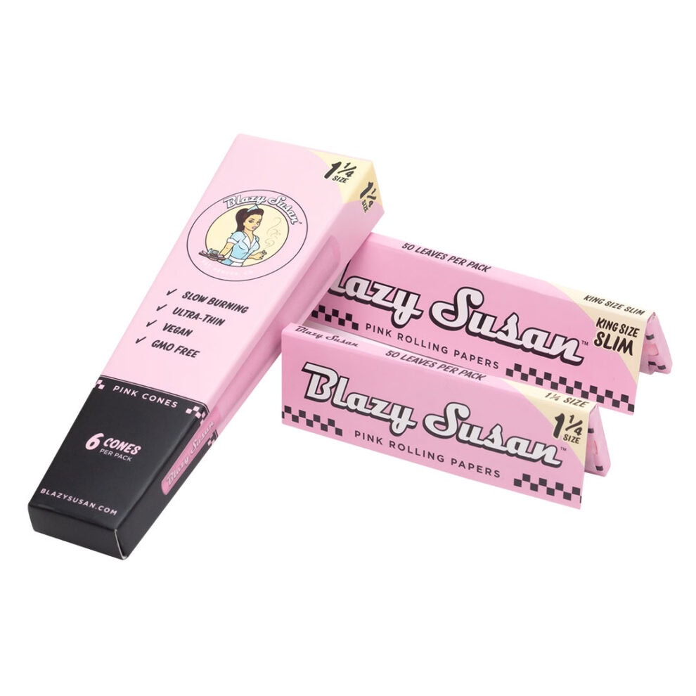 Pink Rolling Papers, Cones and more! | Blazy Susan